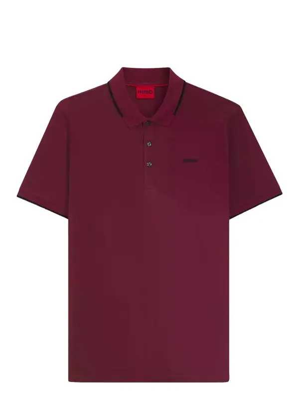 Hugo Embroidered-logo Polo Shirt - Red