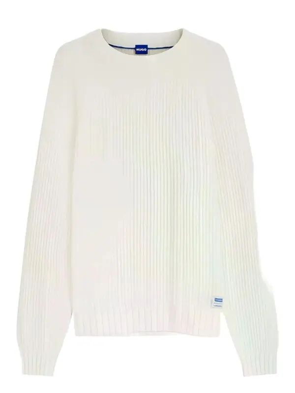 Hugo Rib-knit Cotton Sweater - White