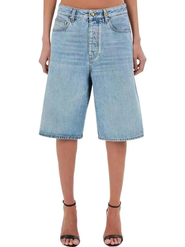 Amiri Knee-length Denim Shorts - Blue