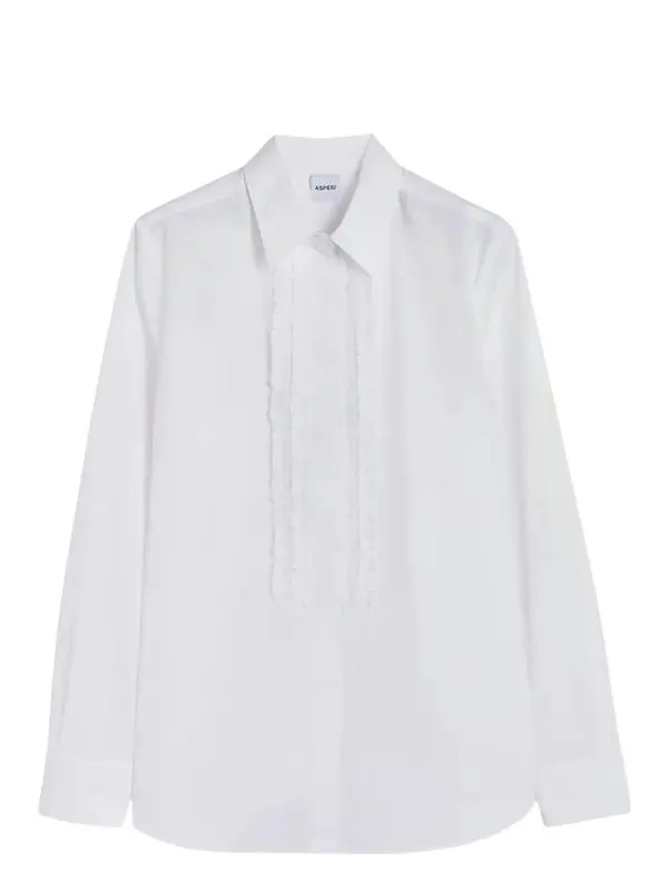 Aspesi Ruffled Cotton Shirt - White