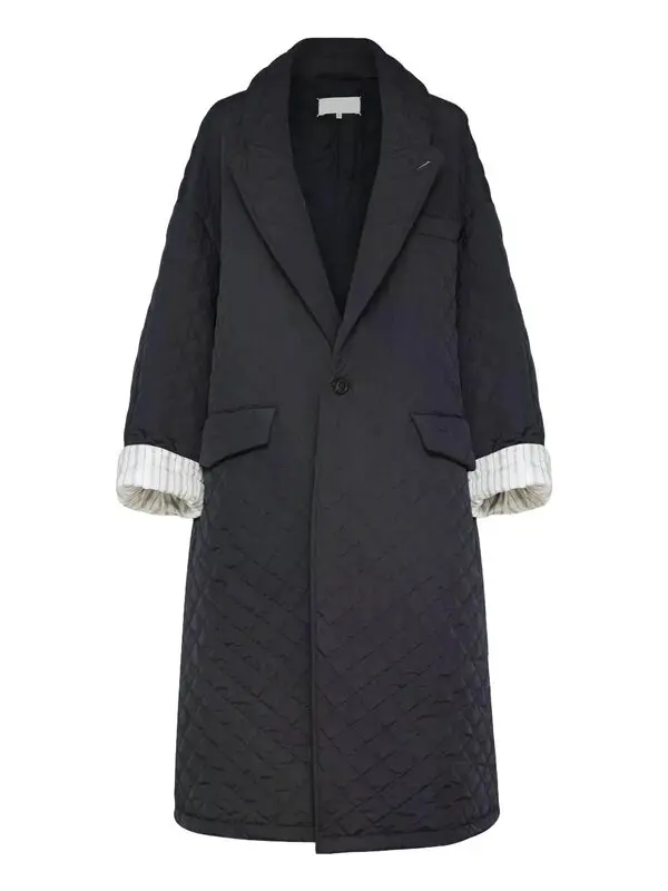 MAISON MARGIELA Quilted Single-breasted Coat - Black