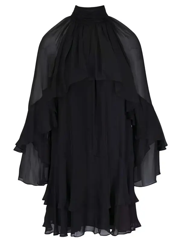 Veronica Beard Adlington Ruffle-detail Mini Dress - Black