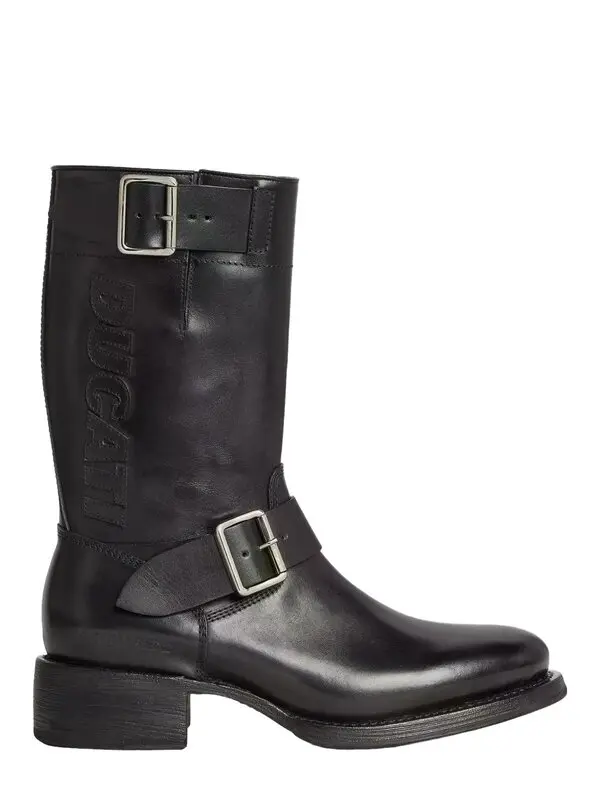Dsquared2 X Ducati Leather Biker Boots - Black