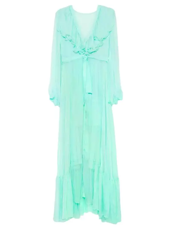 MIAU BY CLARA ROTESCU Ruffled Maxi Dress - Green