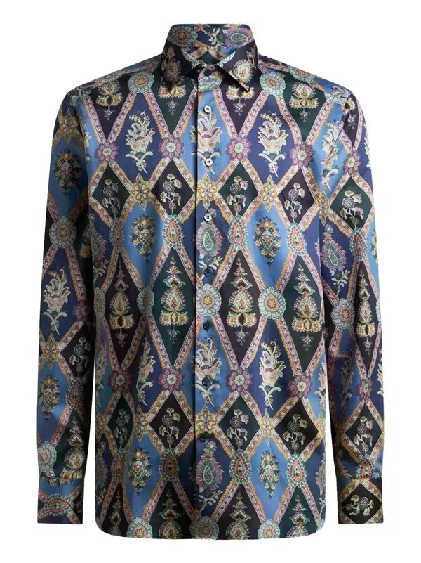 Etro Paisley-pattern Cotton Shirt - Blue