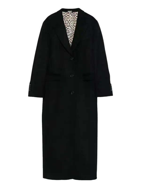 ERALDO Leopard-print Lined Coat - Black