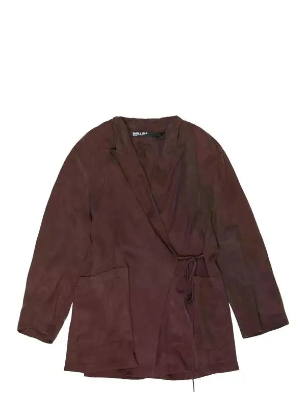 Bimba Y Lola Wrap-front Pocket Jacket - Brown