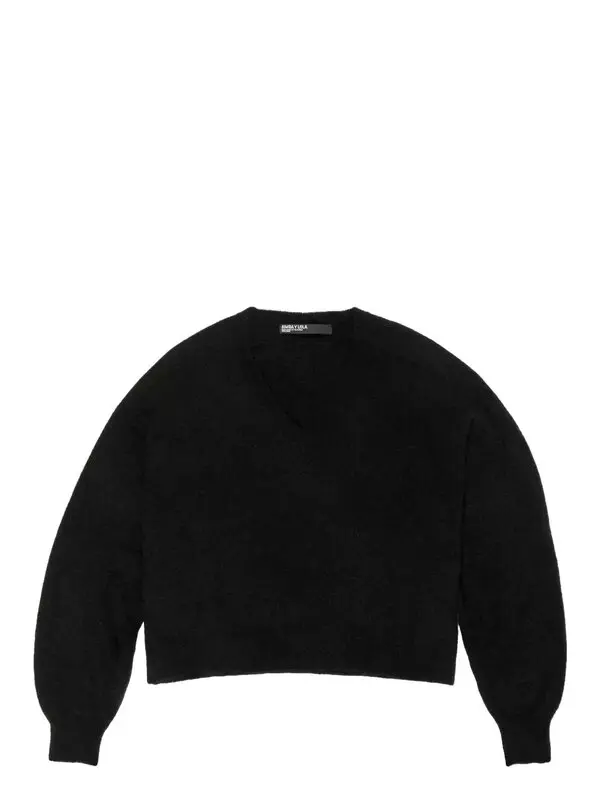 Bimba Y Lola V-neck Balloon-sleeve Sweater - Black