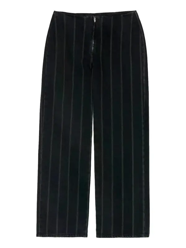 Bimba Y Lola Pinstripe Zip-fly Boyfriend Jeans - Black