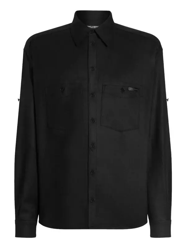 Dolce & Gabbana Patch-pocket Button-up Shirt - Black