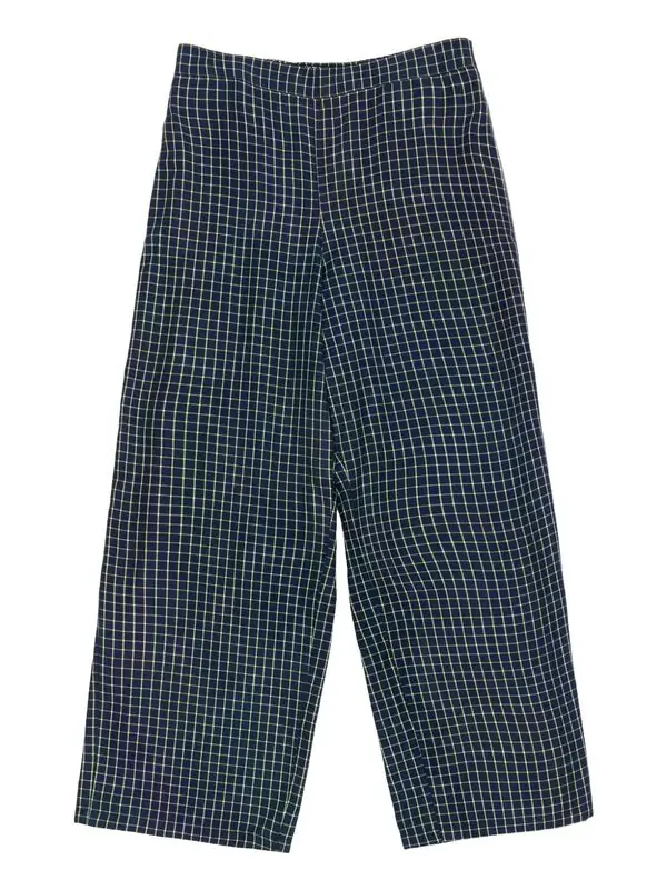 Bimba Y Lola Gingham-check Straight Trousers - Blue