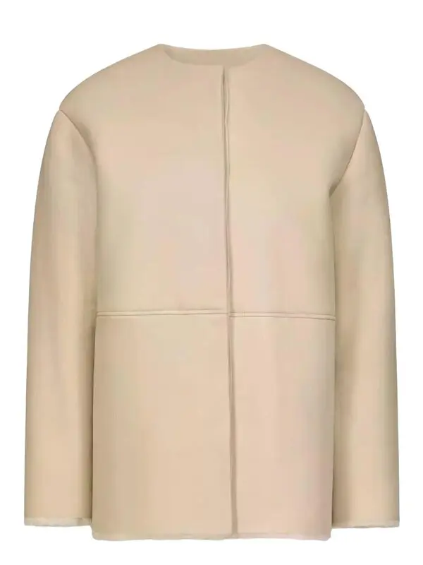 Loulou De Saison Fargo Leather-paneled Shearling Jacket - Neutrals