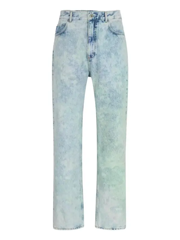 Hugo Boss Acid-wash Straight-leg Jeans - Blue