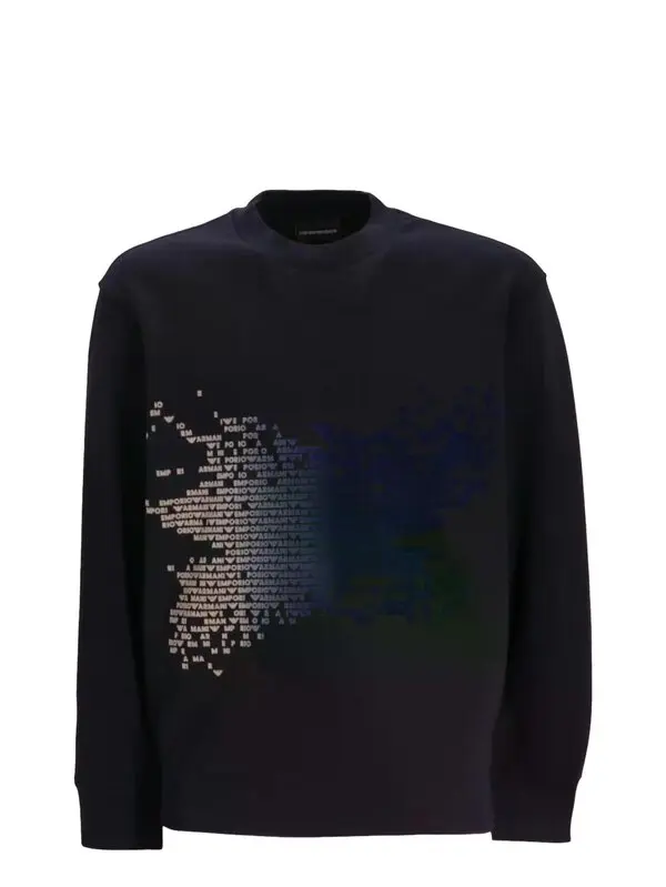 Emporio Armani Logo-print Cotton Sweatshirt - Blue