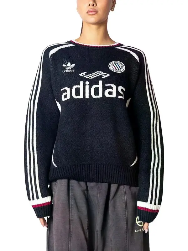 Adidas Three-stripe Logo Sweater - Blue
