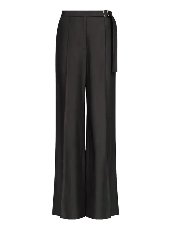 Loulou De Saison Pleated Buckle-fastening Trousers - Black