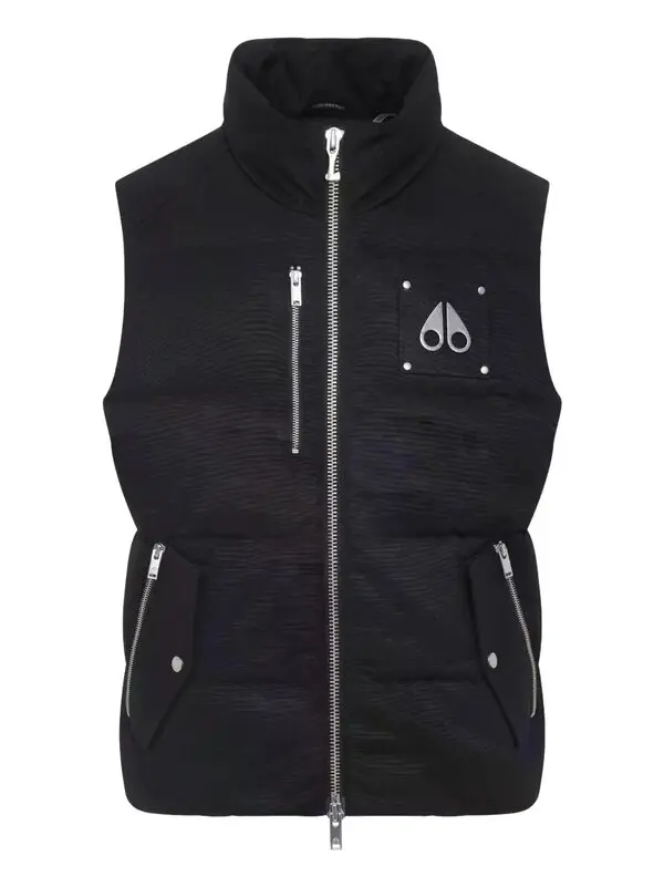 Moose Knuckles Quilted Gilet With Logo Plaque - Black