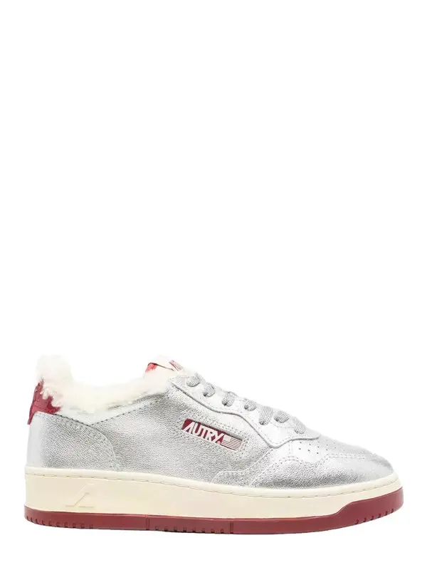 AUTRY Medalist Shearling Sneakers - Silver