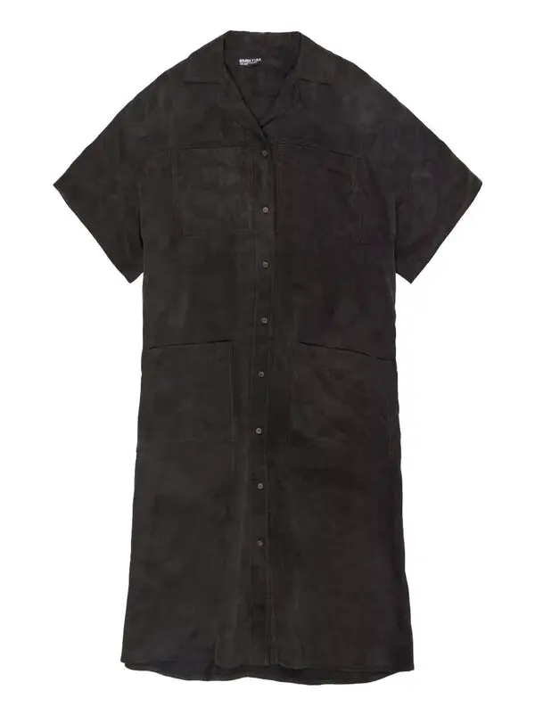 Bimba Y Lola Button-down Patch-pocket Dress - Black