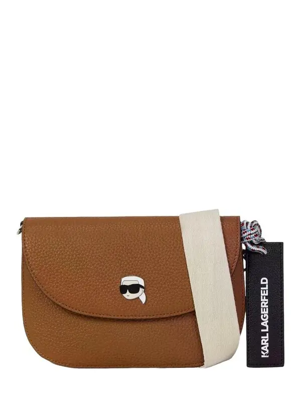 Karl Lagerfeld Ikon Flap Crossbody Bag - Brown