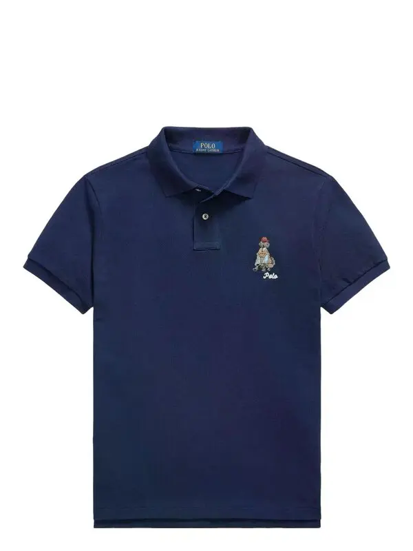 Polo Ralph Lauren Dog-embroidered Polo Shirt - Blue