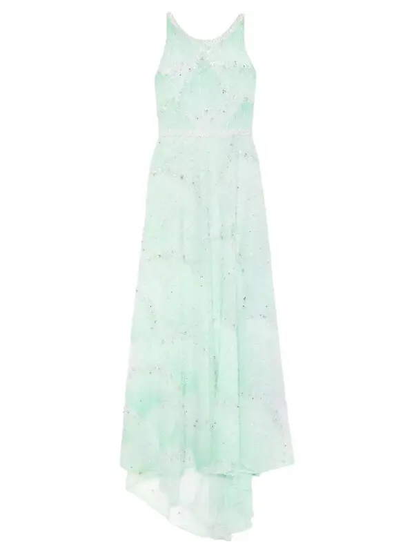 MIAU BY CLARA ROTESCU Bead-embellished Maxi Dress - Green