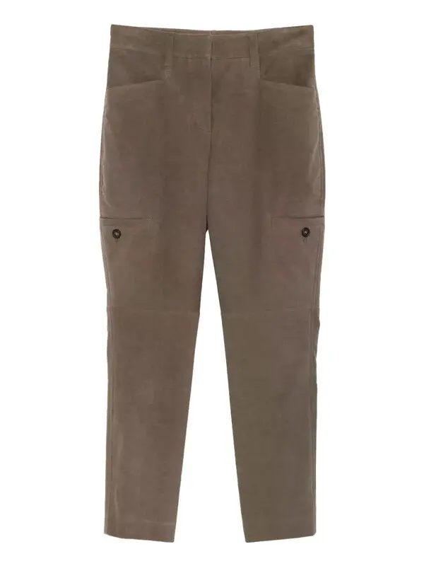 Brunello Cucinelli Zip-hem Trousers - Brown