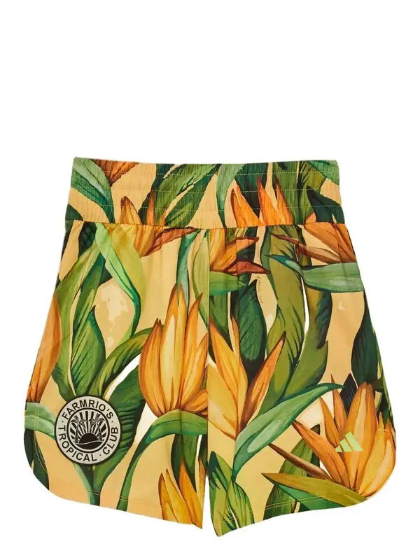 Farm Rio Floral-print Elastic-waist Shorts - Yellow