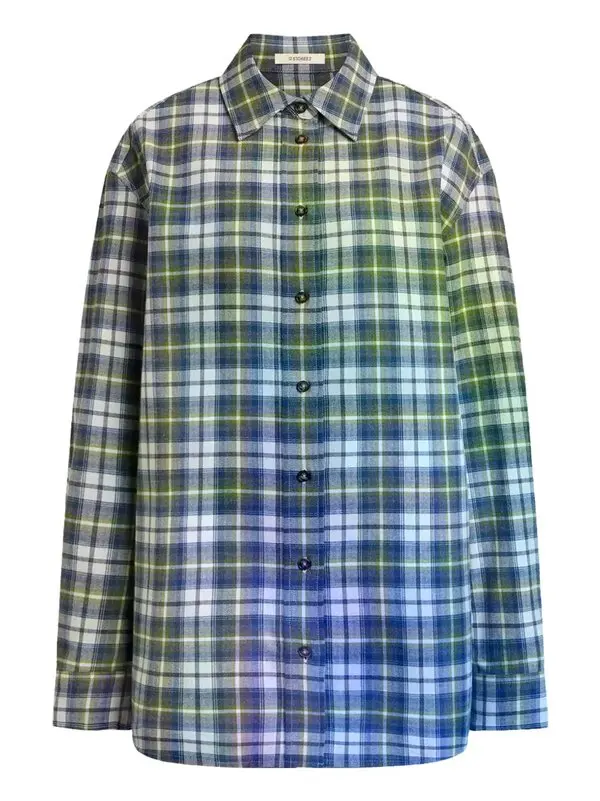 12 STOREEZ Checked Cotton Shirt - Green