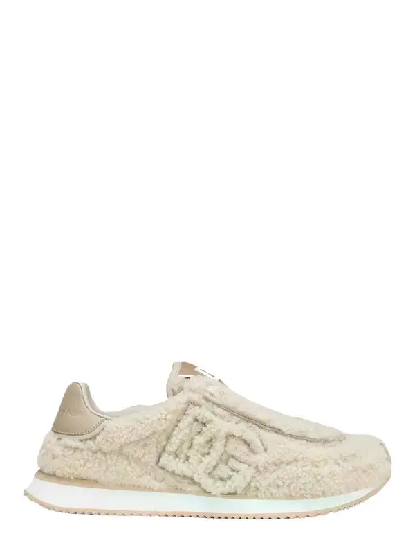 Dolce & Gabbana Shearling Sneakers - Neutrals