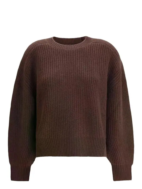 Loulou De Saison Nauru Lds Ribbed Crew-neck Sweater - Brown