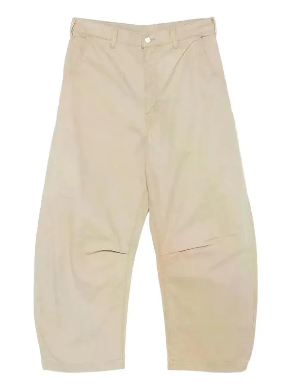 Comme Des Garçons Crinkled-leg Trousers - Neutrals