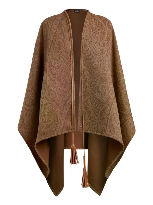 Etro Paisley Jacquard Cape - Brown