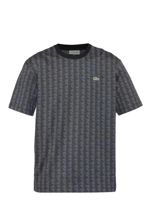 Lacoste Geometric-pattern Cotton T-shirt - Grey