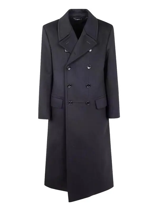 TOM FORD Double-breasted Wool Coat - Black