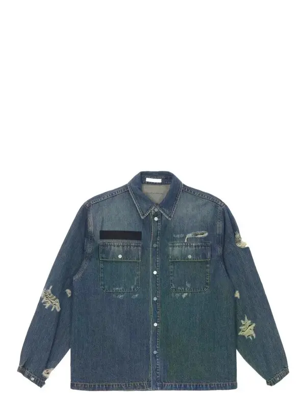 Helmut Lang Distressed Denim Jacket - Blue