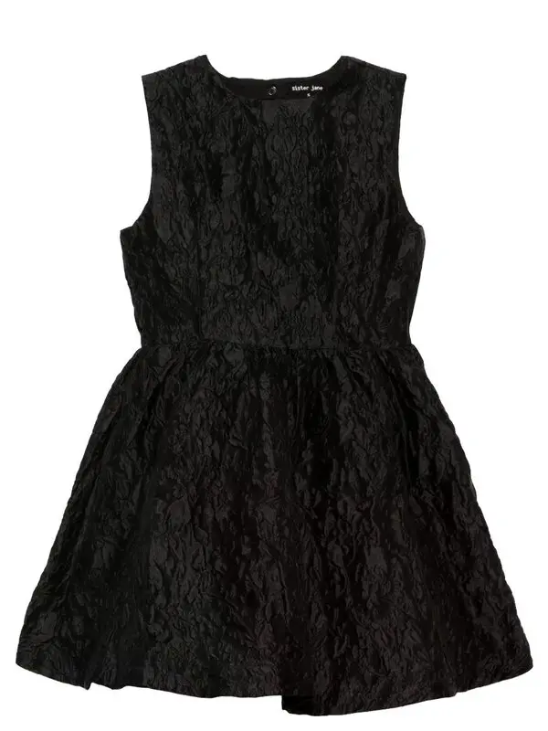SISTER JANE Lucia Jacquard Open Back Mini Dress - Black