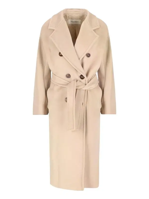 Max Mara Madame 101801 Double-breasted Belted Coat - Neutrals