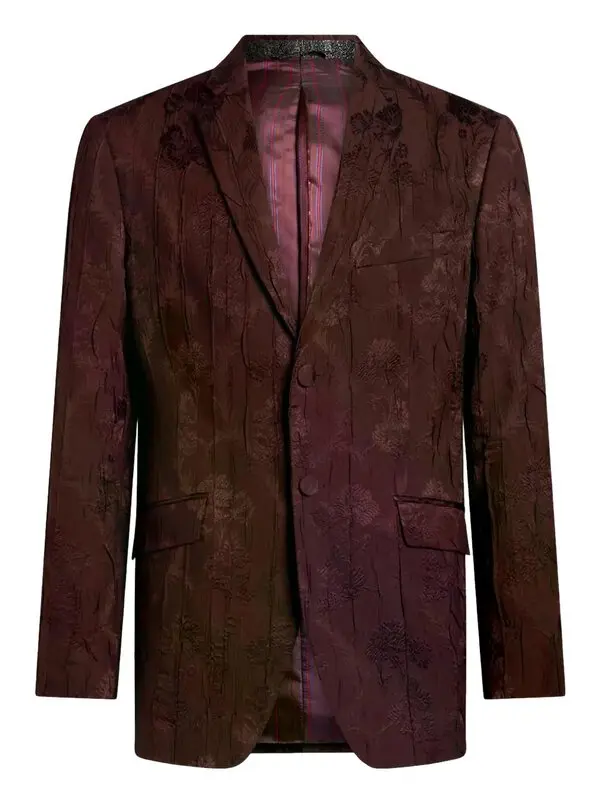 Etro Pleated Floral-pattern Jacket - Red