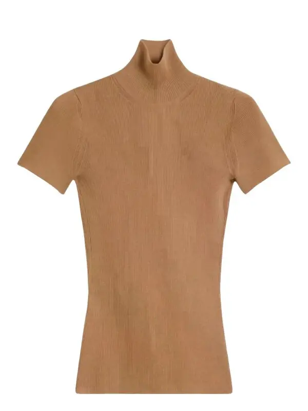 Max Mara Ribbed Turtleneck Top - Brown
