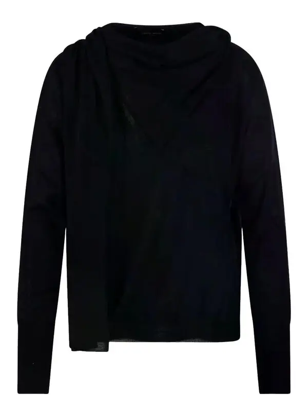ROBERTO COLLINA Draped Cowl-neck Sweater - Black