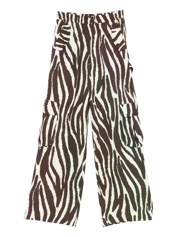 TWINSET Zebra-print Cargo Trousers - Brown