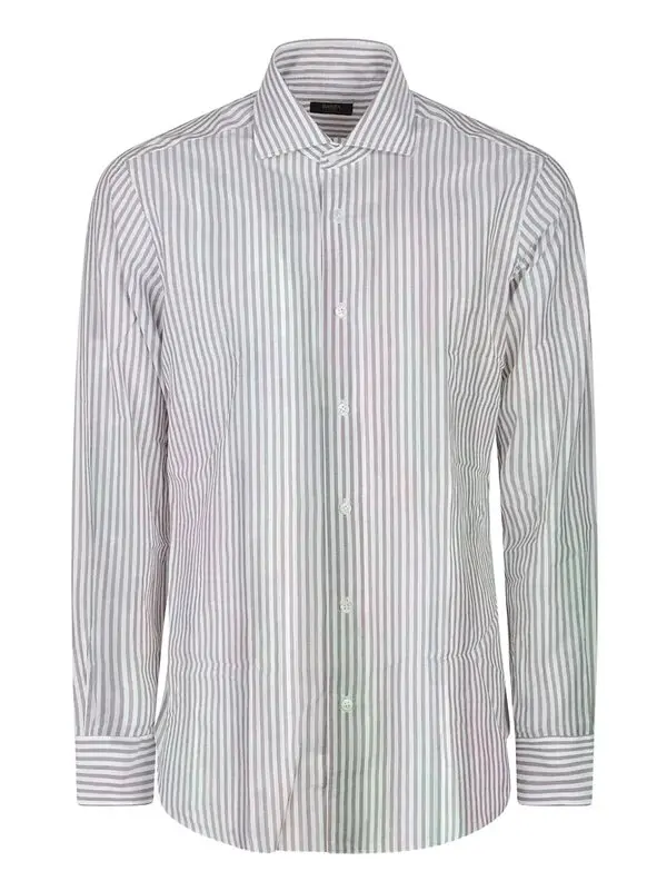BARBA NAPOLI Striped Cotton Shirt - White
