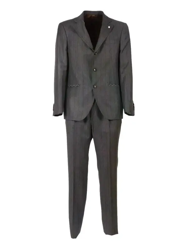 LUIGI BIANCHI MANTOVA Pinstripe Wool Suit - Grey