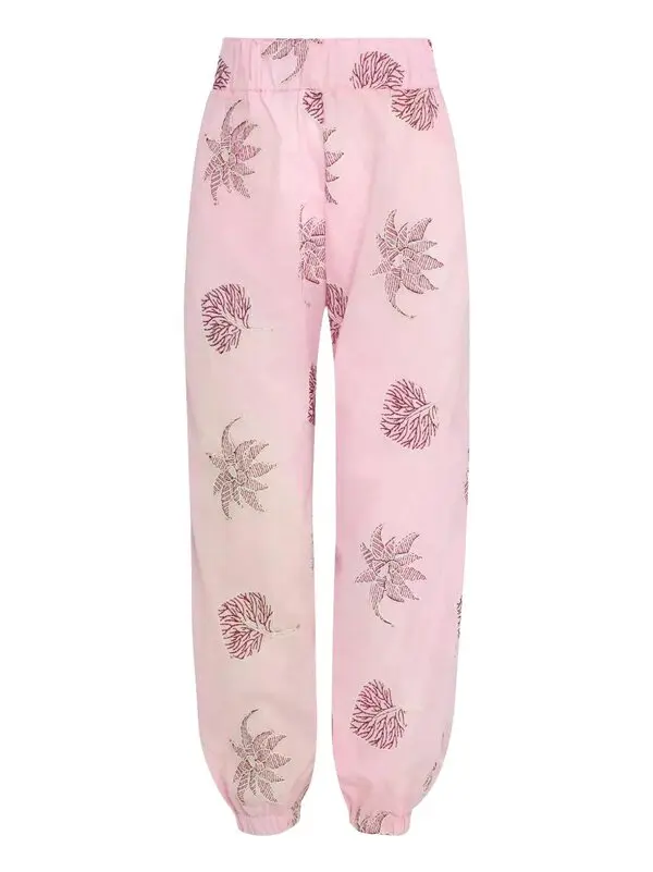 BRIGITTE Jasmine Botanical-print Elasticated Trousers - Pink