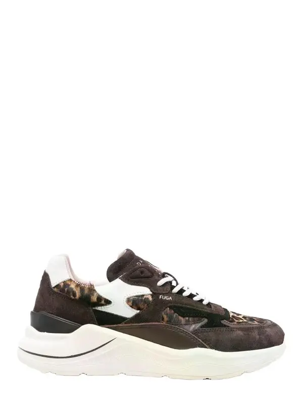 D.a.t.e. Leopard-print Panelled Low-top Sneakers - Brown