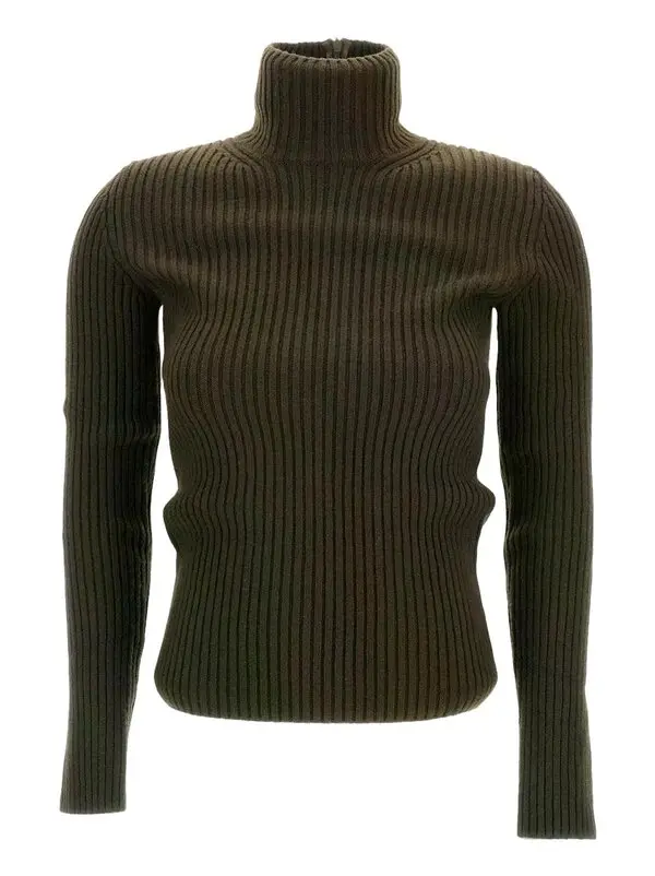 Max Mara Ribbed Turtleneck Sweater - Green