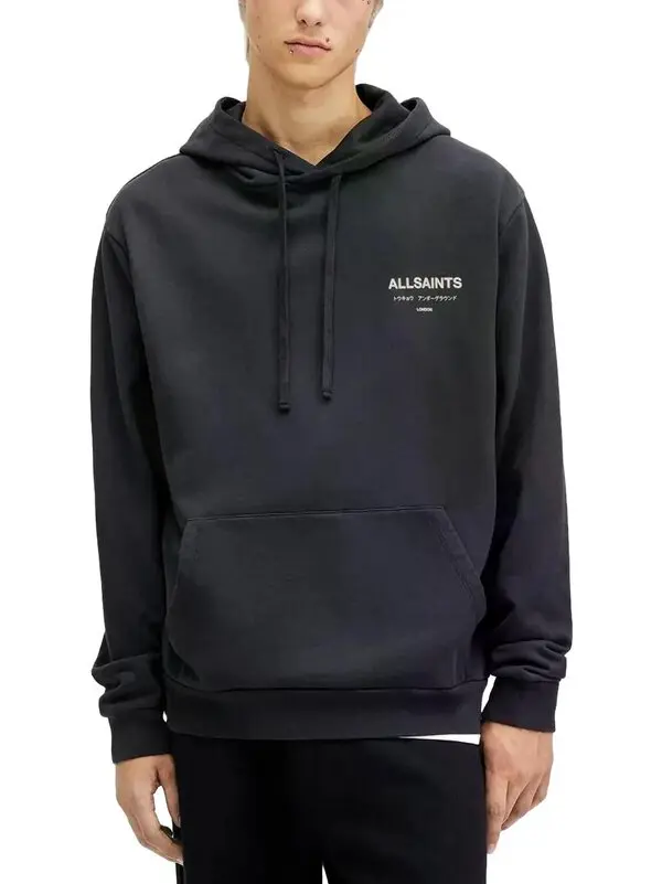 ALLSAINTS Logo-print Relaxed Fit Hoodie - Blue