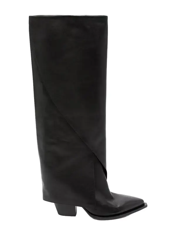 Elena Iachi 80mm Leather Boots - Black