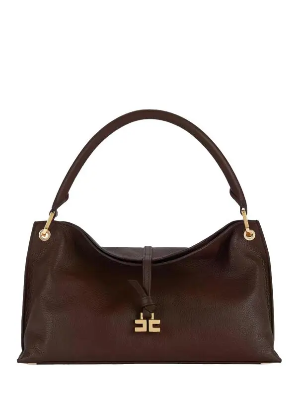 Elisabetta Franchi Boulevard Leather Tote Bag - Brown